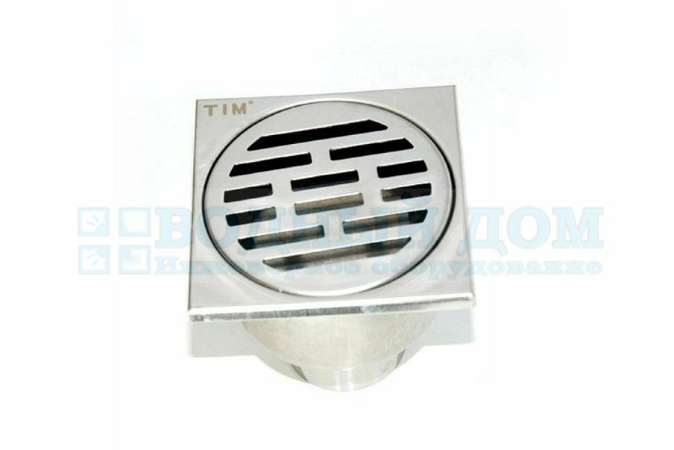 Трап прямой канализационный 10х10 (ф50) нерж