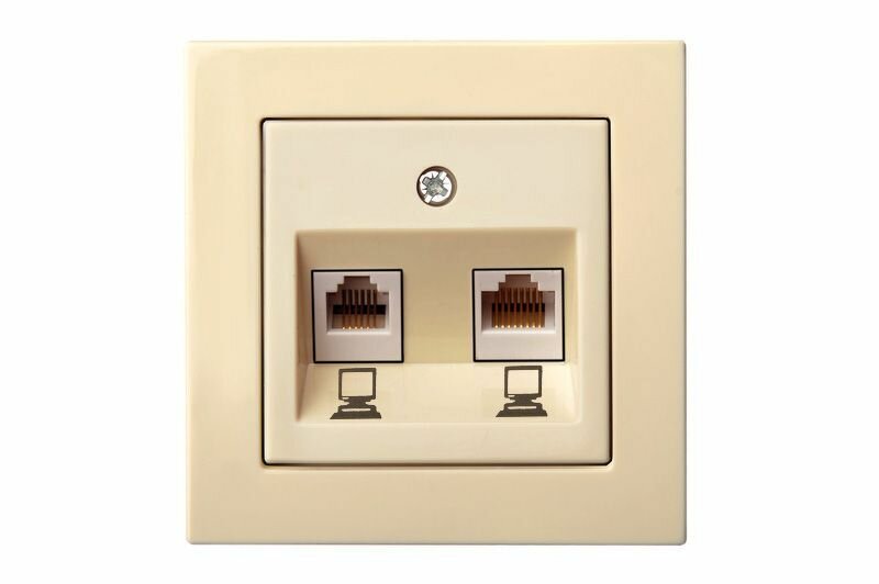 LIREGUS Розетка Компьютерная Двойная (2хRJ45) Бежевая LIREGUS EPSILON