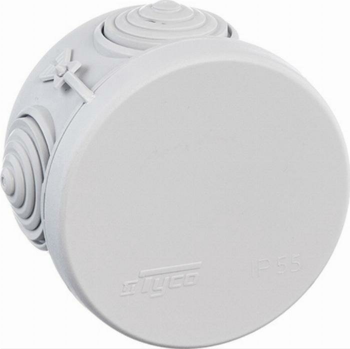 Коробка распределительная Tyco 60x40 круглая 4 ввода для открытого монтажа IP55