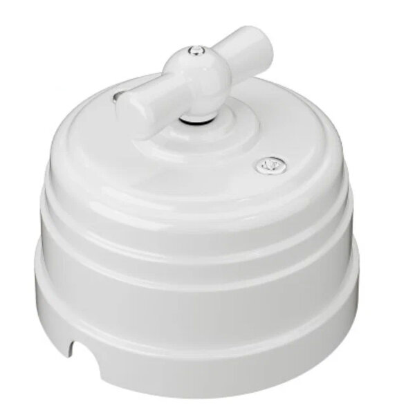 Ретро выключатель пластиковый МезонинЪ 30401/01 белый 4 положения