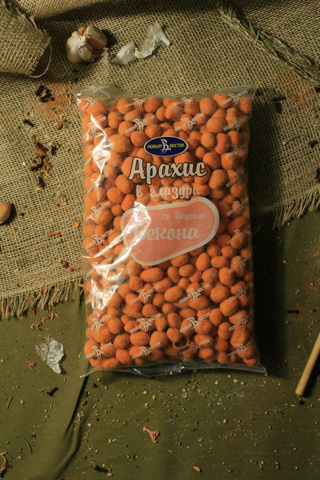 Арахис в глазури жареный беруснек с беконом 1 кг