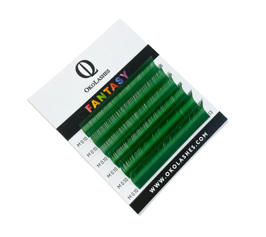 Ресницы Oko Lashes Professional Fantasy mini изумруд C 0.10 7-12 mix