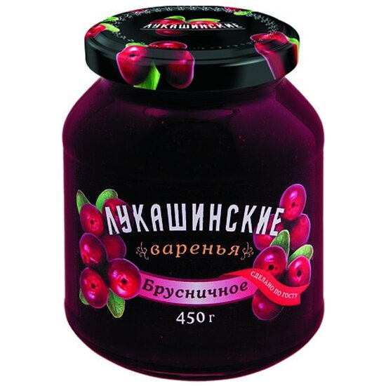 Варенье Лукашинские варенья брусничное ГОСТ 450 г