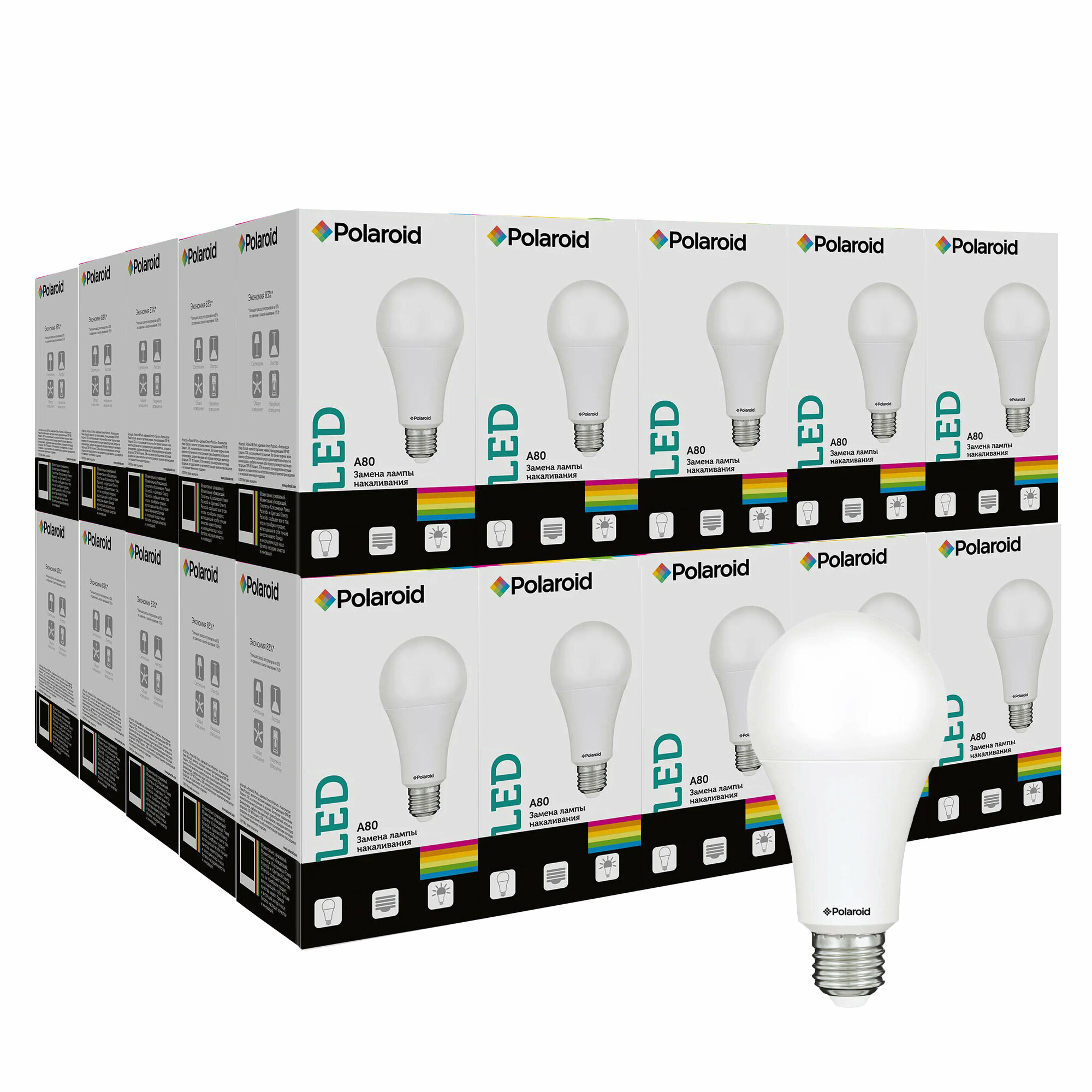 Светодиодная лампа Polaroid 220V A80 16W 6500K E27 1800lm (50 шт.)