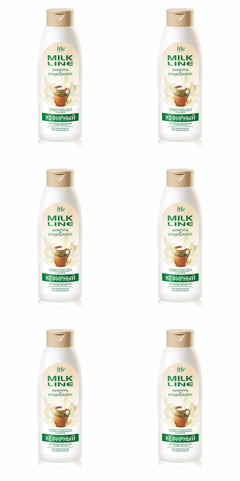Iris шампунь-кондиционер Кефирный, 500 мл, 6 шт