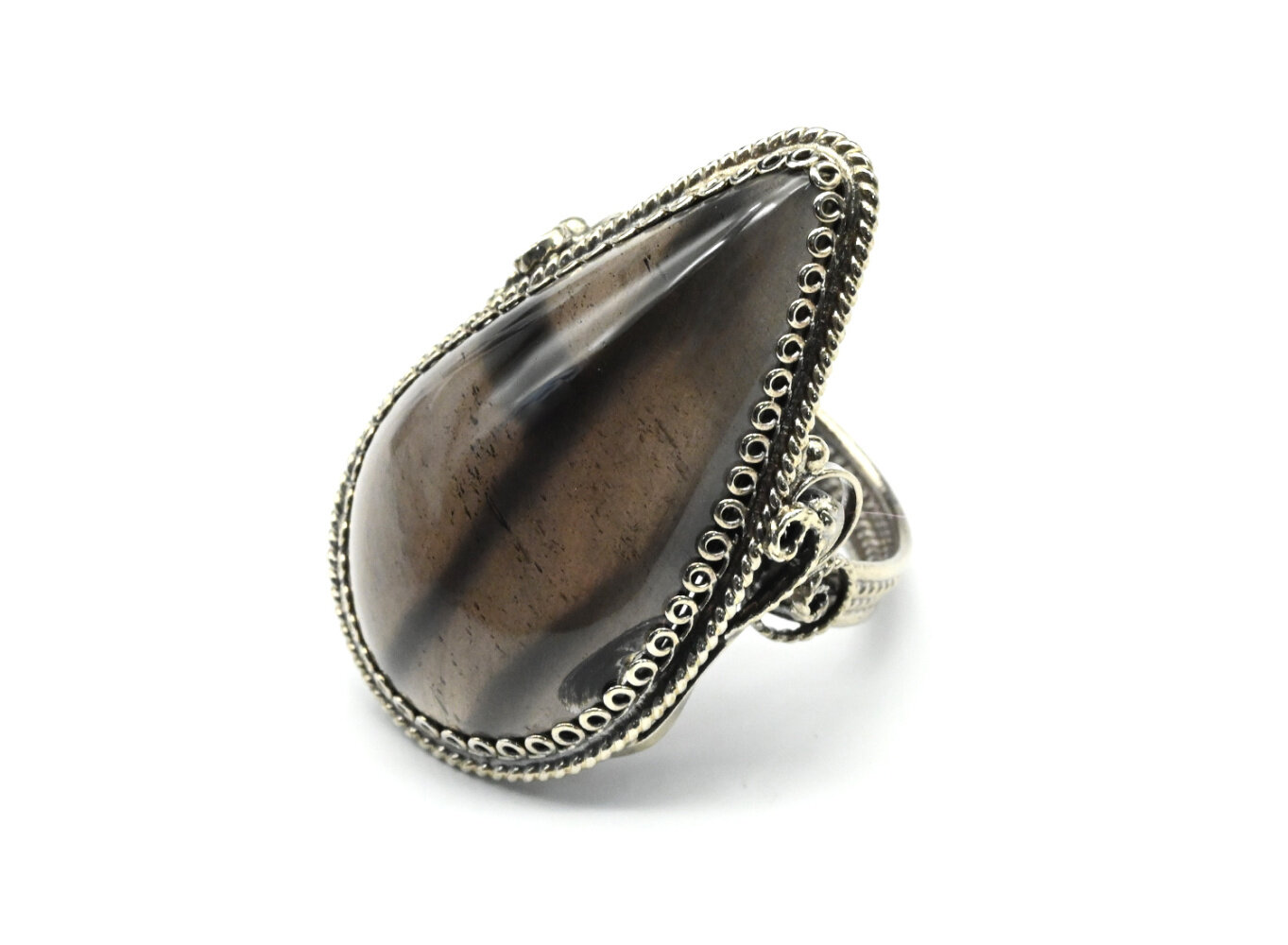 Кольцо, обсидиан