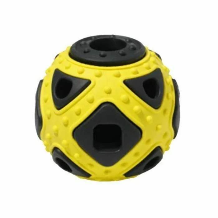 HOMEPET Игрушка для собак Silver series, мяч фигурный черно-желтый, каучук