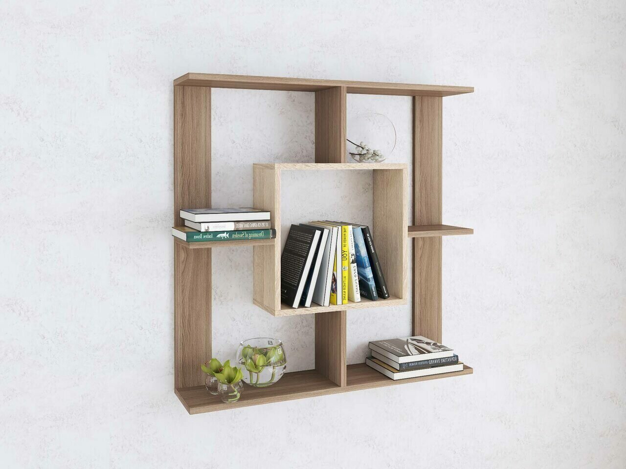 Полка навесная ПН-1 (Ясень темный/Дуб сонома) 86х18х85