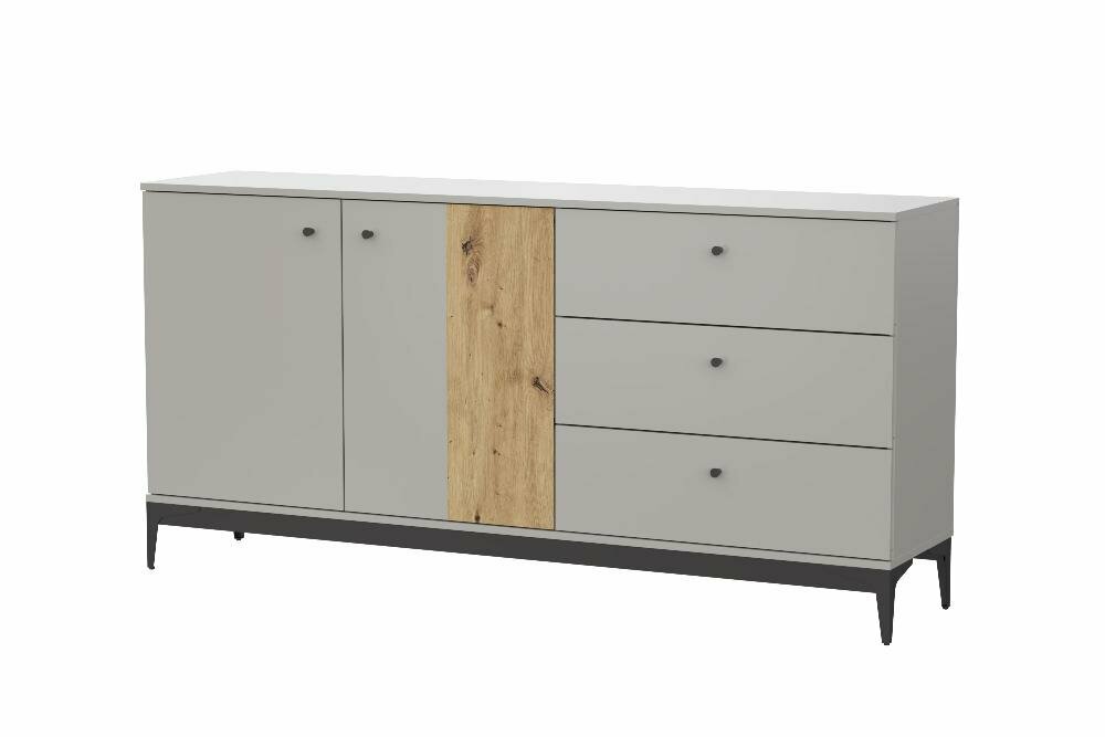 Нордик комод КД-2 Холодный серый/Дуб Артизан