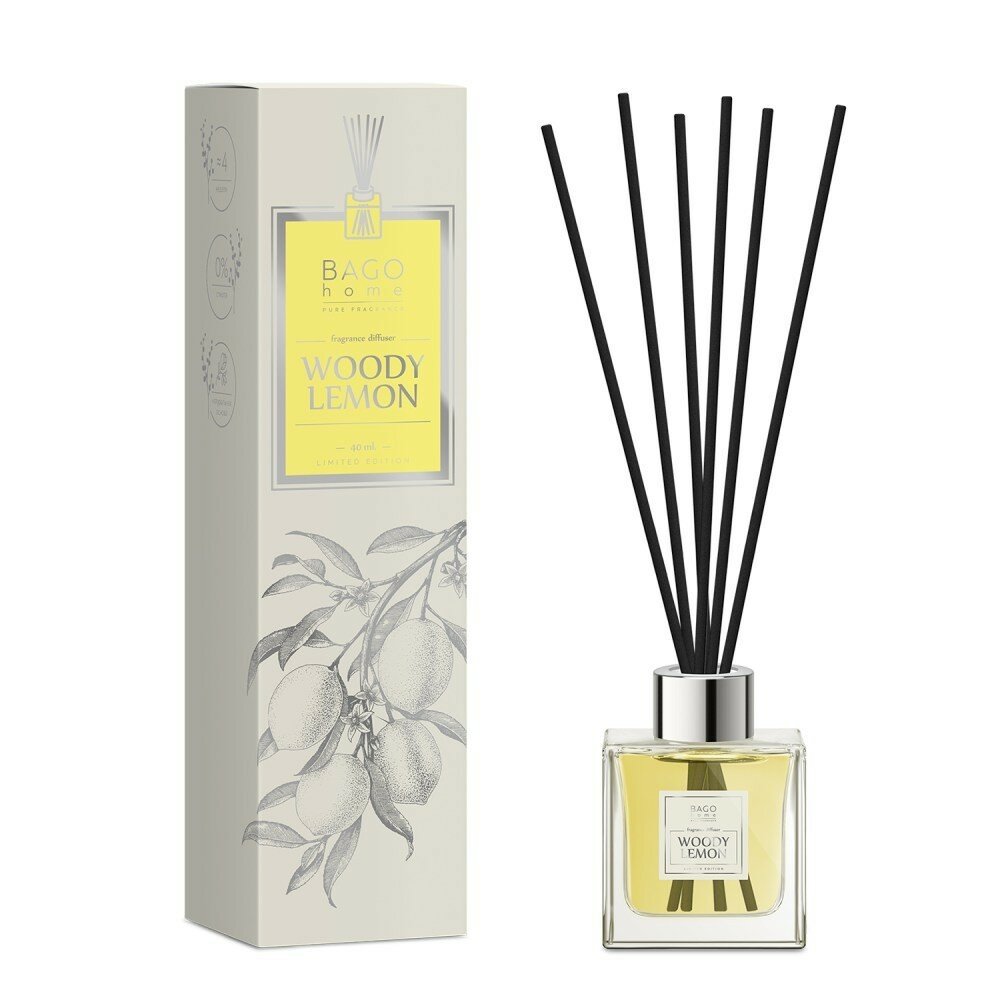 Древесный лимон BAGO home ароматический диффузор 40 мл
