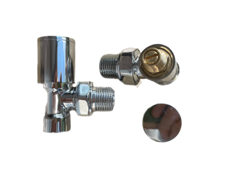 Комплект угловых вентилей для приборов отопления 1/2, хром ThermoTop