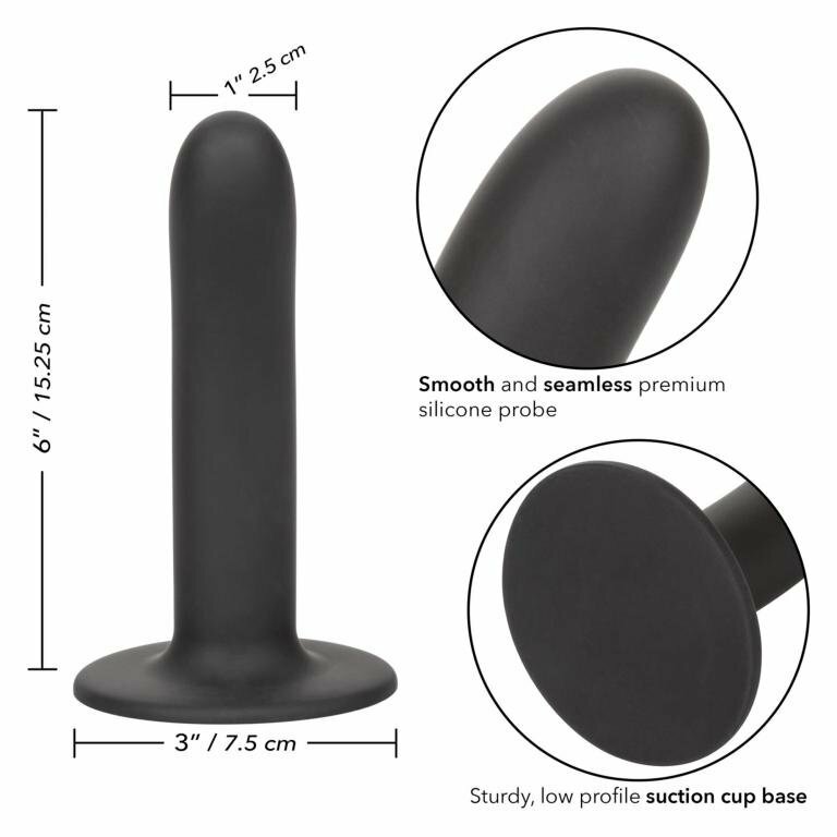 Страпон Calexotics Boundless Silicone Smooth, силиконовая, гладкая, черная, 15 см