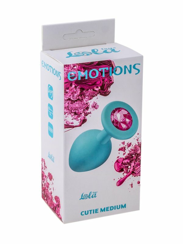 Анальная пробка Emotions Cutie Medium Turquoise pink crystal 4012-03Lola
