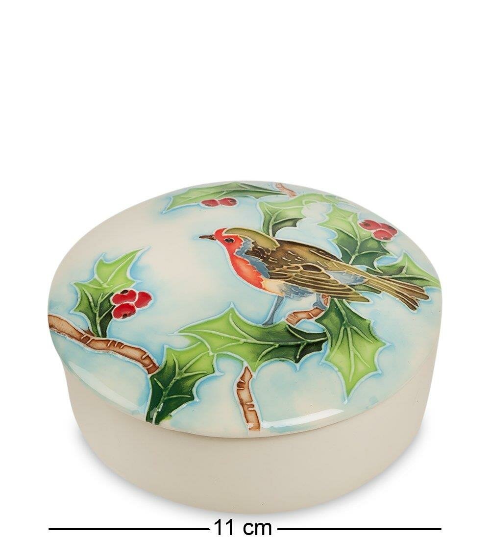 Шкатулка Пташка на калиновой ветке