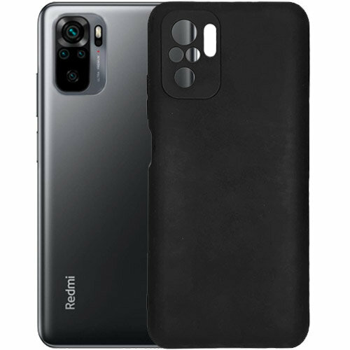 Чехол для Redmi Note 10 / Note 10S силиконовый черный матовый / защита камеры