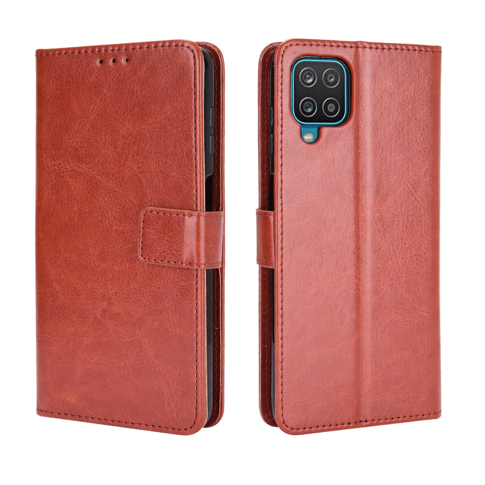 Чехол-книжка MyPads для Samsung Galaxy M32 (SM-M325F) 2021 из импортной кожи коричневый