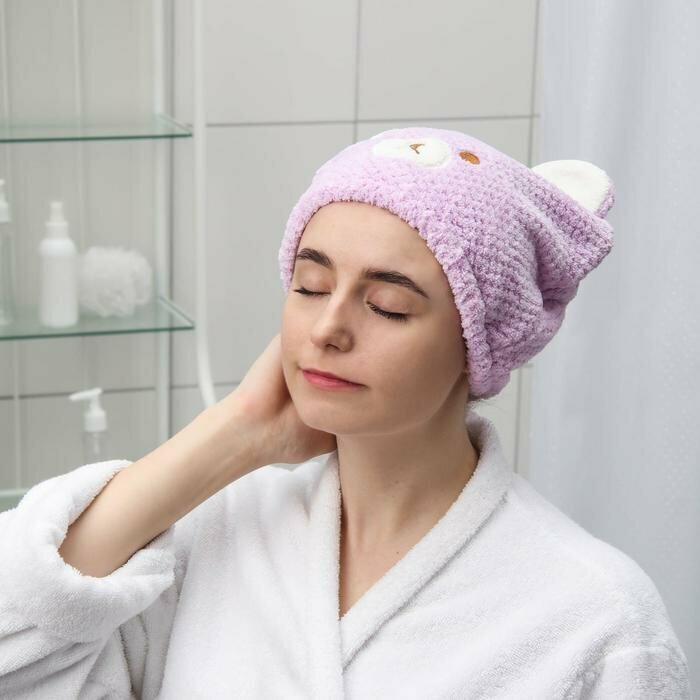 Полотенце для сушки волос "Медвежонок", микрофибра