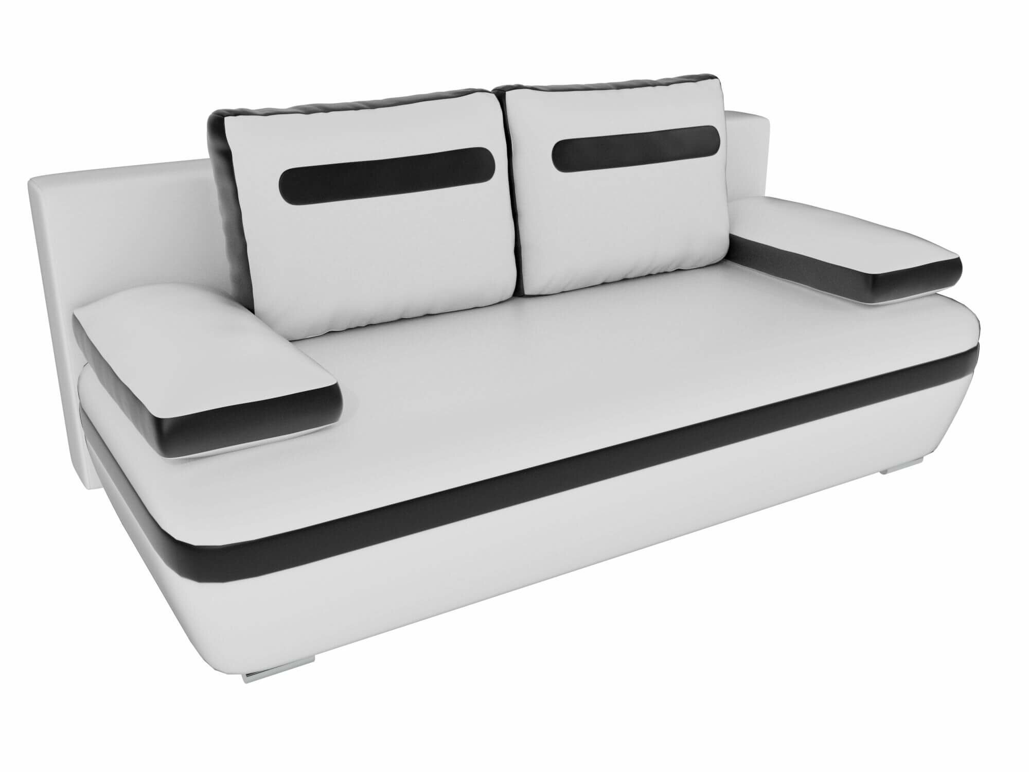 Artum Прямой диван Каир эко кожа белый вставка черная