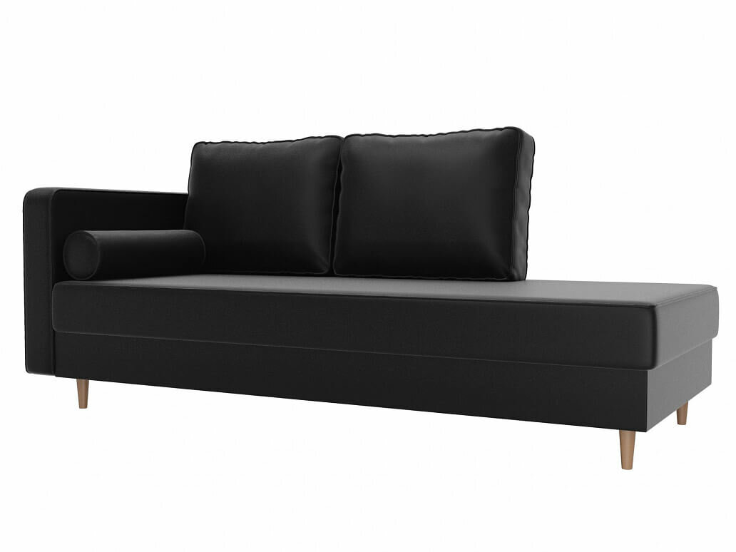 Artum Кушетка Прайм Кожа Черный Левая