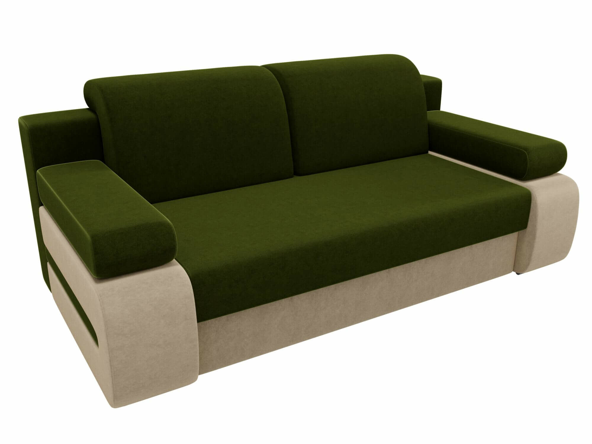 Artum Прямой диван Денвер вельвет зеленый бежевый