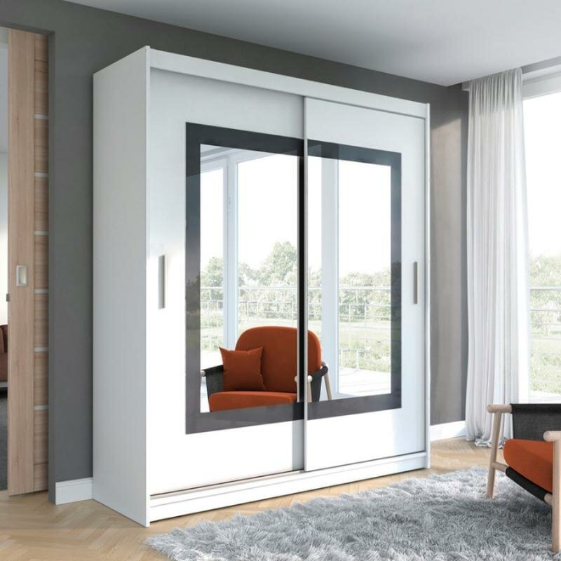 Шкаф-купе Амадеус-29 для одежды с зеркалом двухдверный 80*190*40