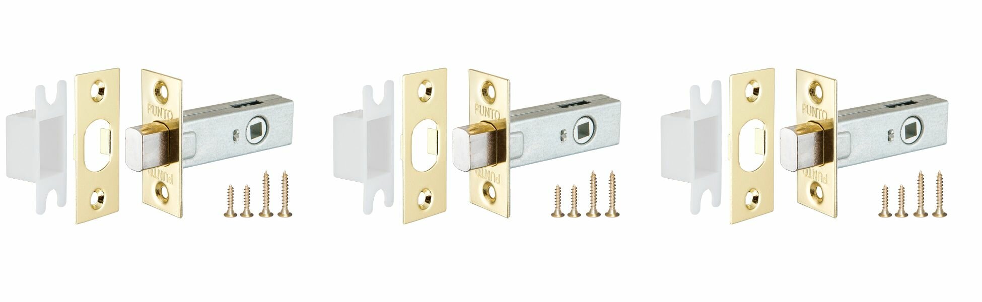 Задвижка врезная Punto (Пунто) DB-45 GP Золото (комплект 3 штуки)