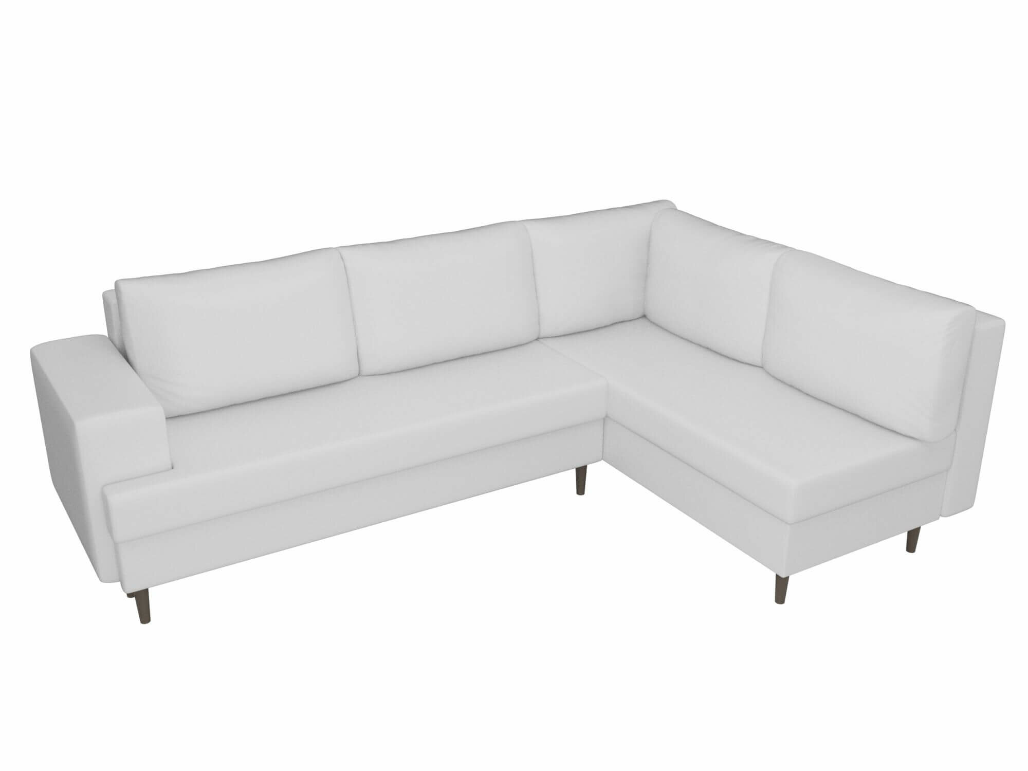 Artum Угловой диван Сильвана эко кожа белый правый