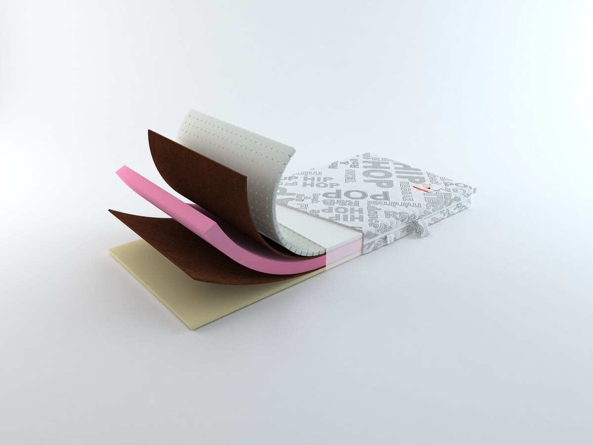 Матрас Rollmatratze Rock-and-Roll 70х140 высота 13 см анатомический средней жесткости кокосовый латексный Беспружинный