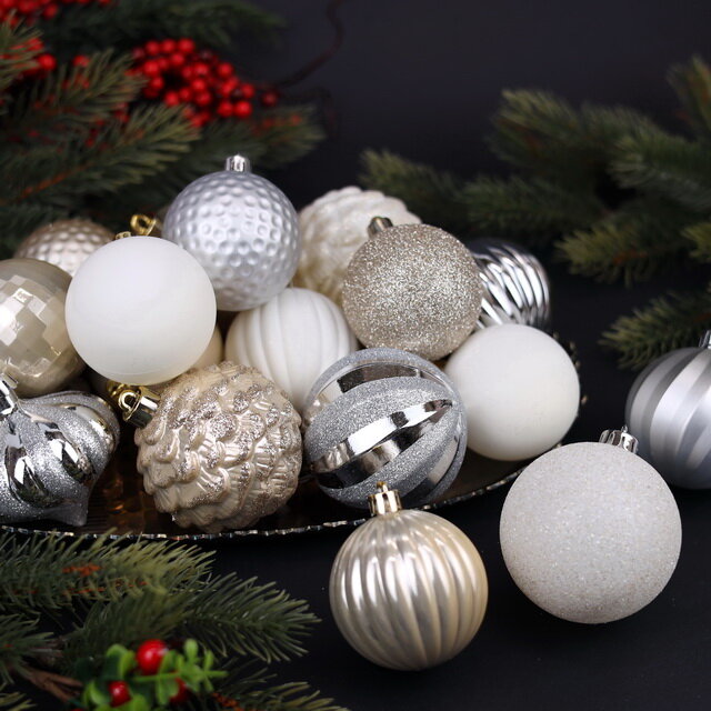 Набор пластиковых шаров Мелисанд - Рождественский Джаз 6-7 см, 60 шт, Winter Deco, 2000294