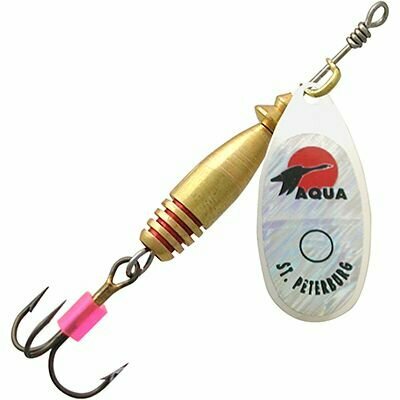 Блесна для рыбалки AQUA COLAN 03,0g, лепесток № 0, цвет CL-30 (серебро, красный, черный), 1 штука