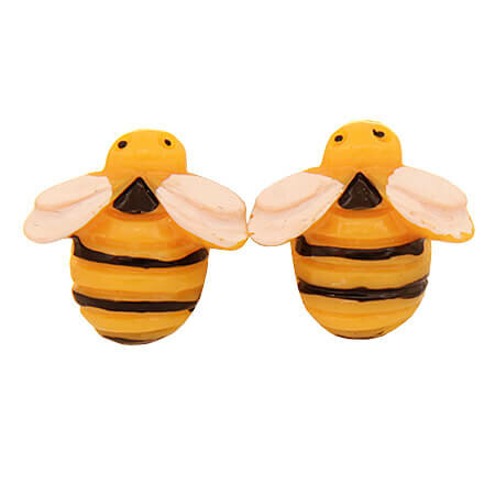 Шарм пластмассовый для рукоделия Пчелки желтые 2 штуки 2,5 х 2 см