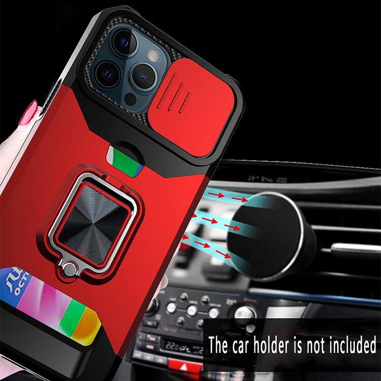 Чехол панель-бампер MyPads Tenda e carte из тончайшего и прочного силикона с закрывающейся камерой и отделением для банковских карт для IPHONE 14 P.