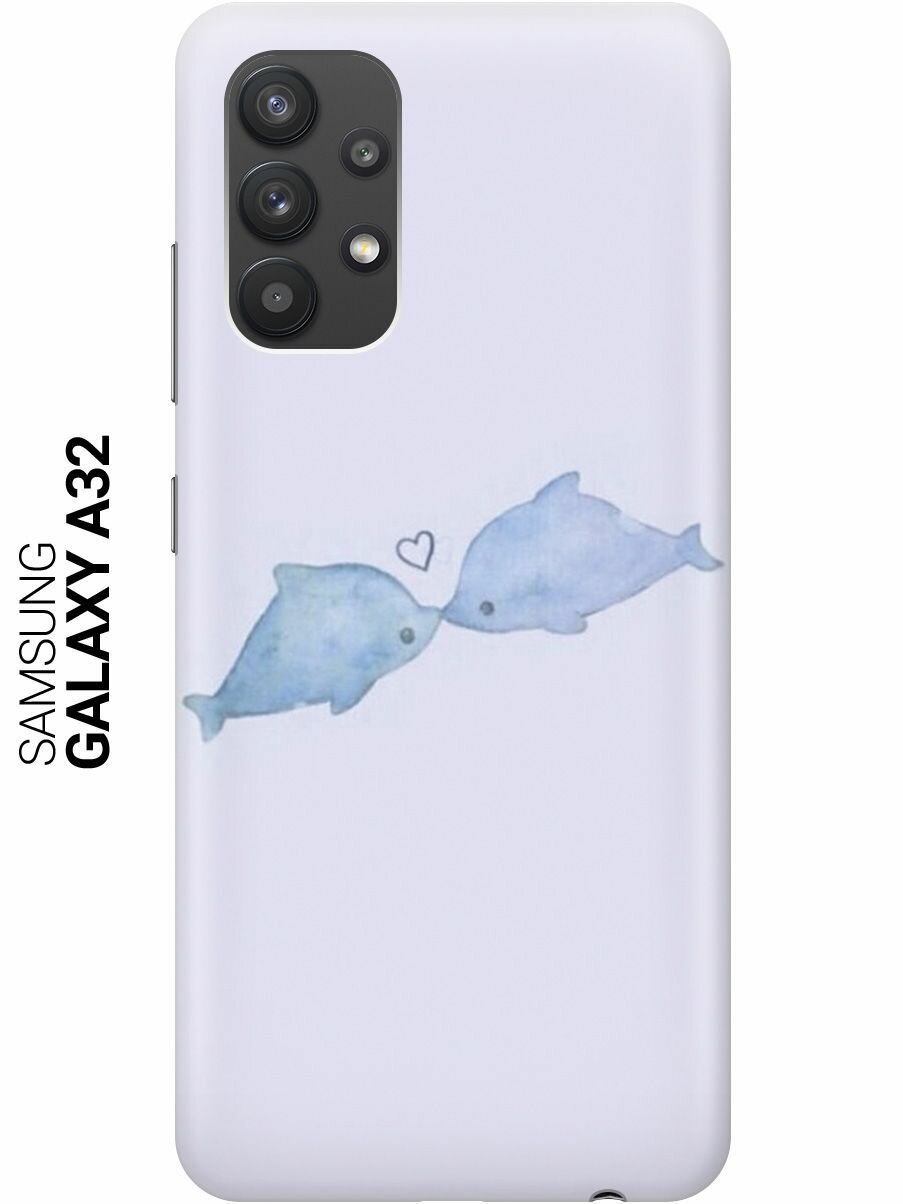 Силиконовый чехол на Samsung Galaxy A32, Самсунг А32 с принтом "Дельфинчики"