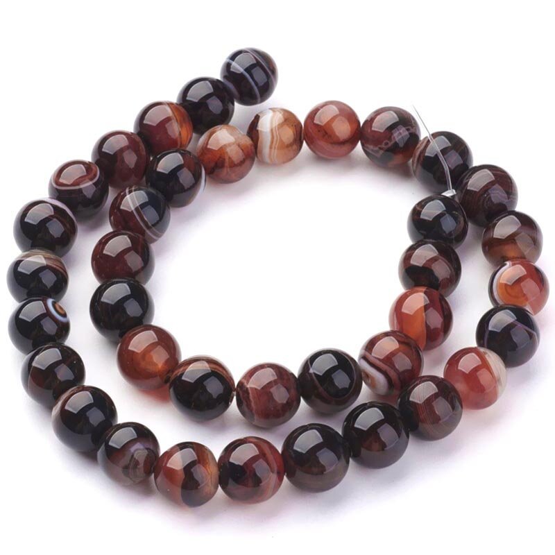 Натуральная бусина Агат пестро-коричневый 0004908 шарик 10 мм, цена за 4 шт.