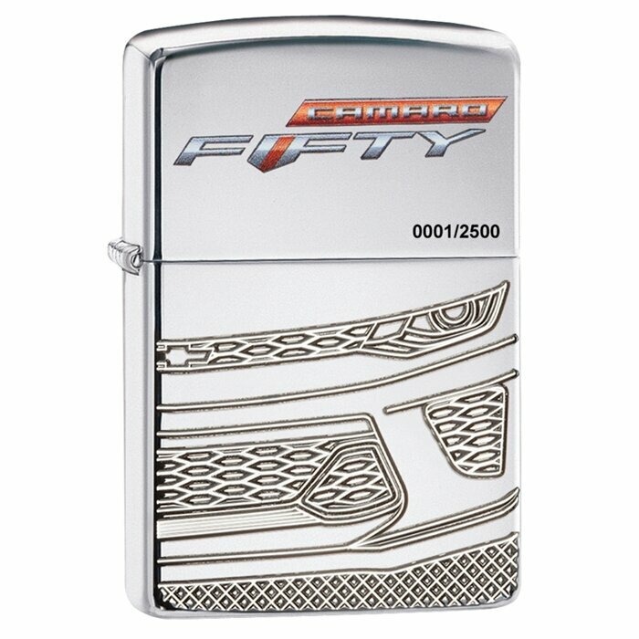 Зажигалка бензиновая Zippo 29478 Camaro 50Th Anniversary Limited Edition Armor Не заправлена