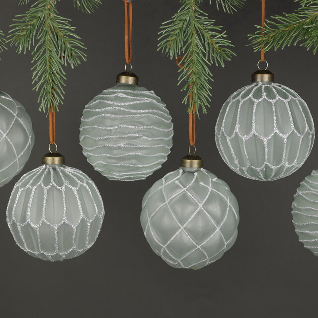 Елочные шары Альстен 10 см, 6 шт ледяной аквамарин, стекло, Winter Deco, 19039-23038-10