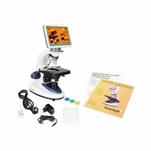 Микроскоп LEVENHUK D95L LCD, цифровой, 40–2000x, на 4 объектива, белый [78903]