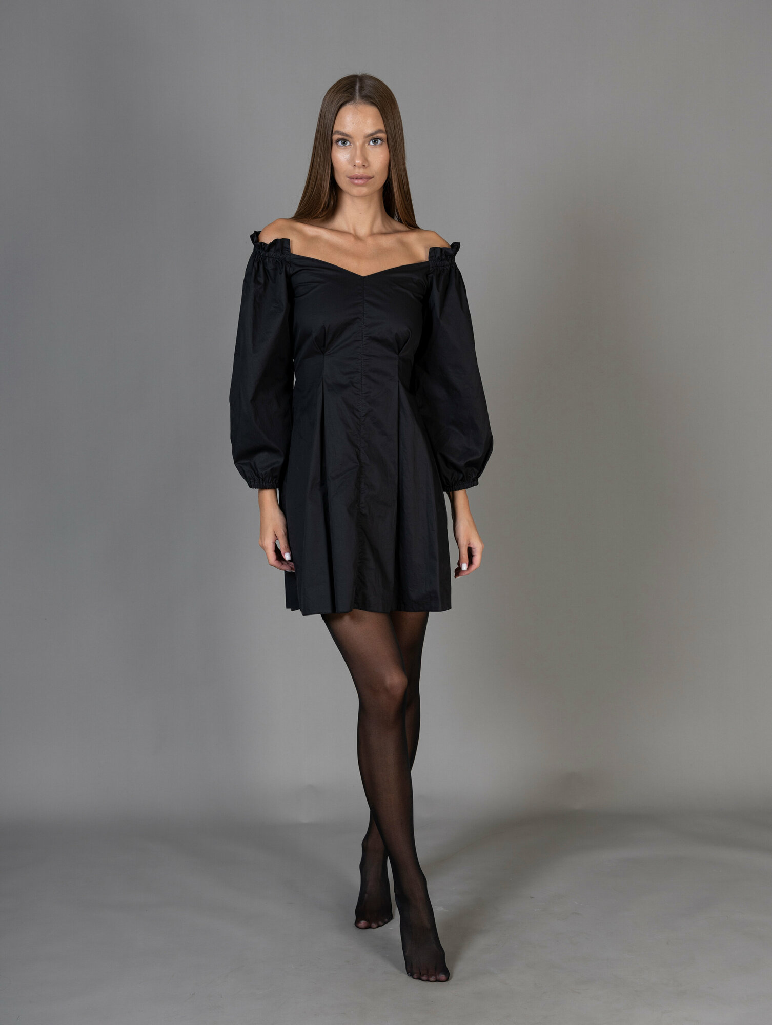 Чулки с ажурной резинкой черные на силиконе размер 2-4