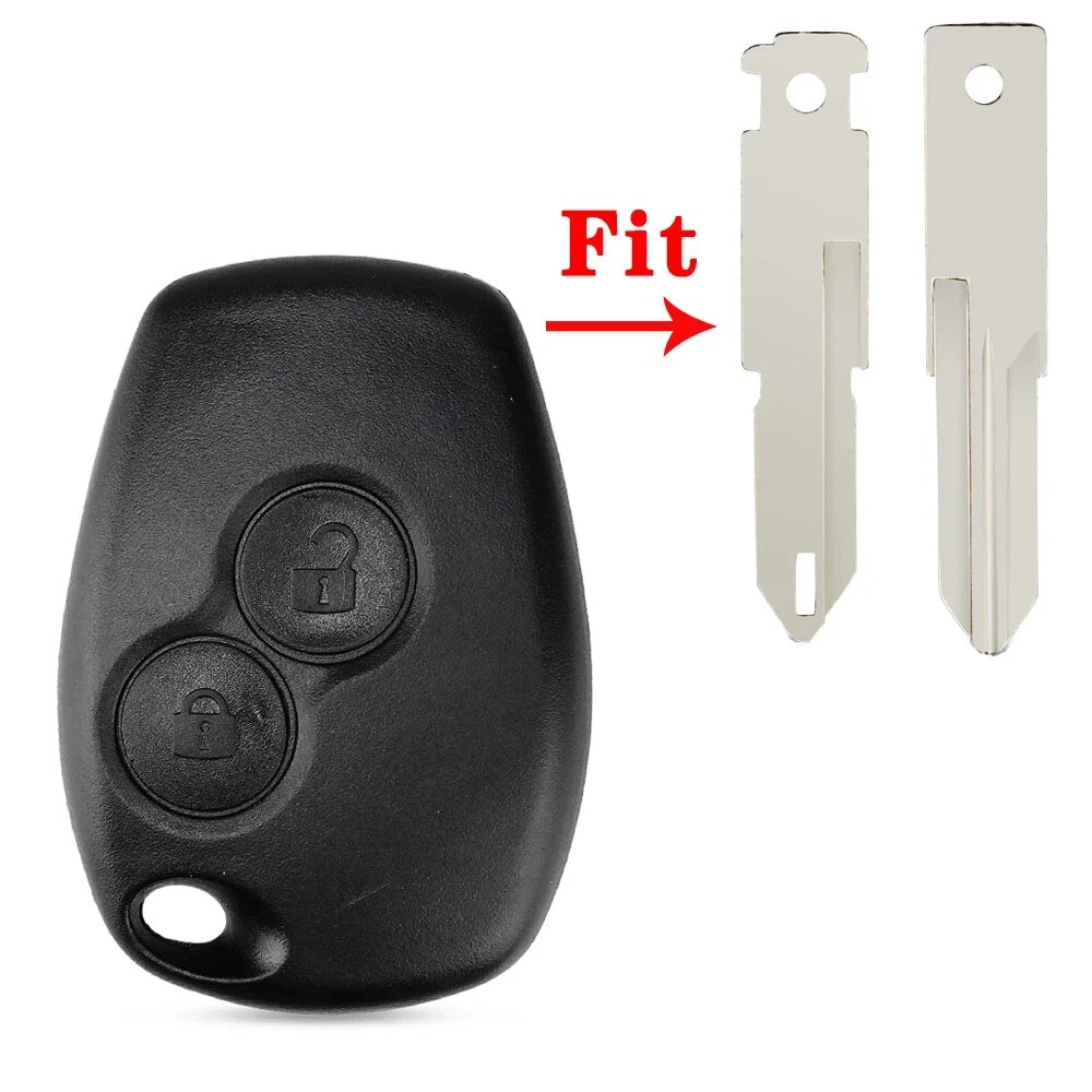 Корпус ключа для Renault Duster, Logan, Fluence, Clio, Kangoo, Sandero, 2 кнопки, No Blade