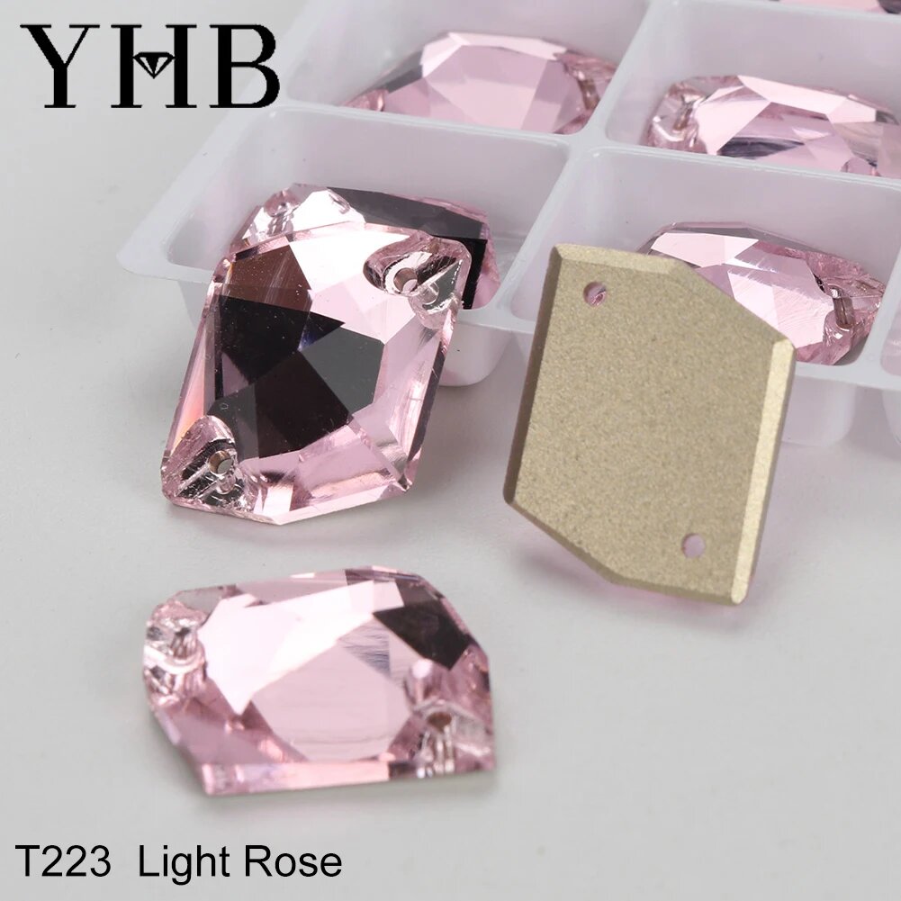 Стразы YHB космическое стекло кристалл AB лунный свет Розовый, 24Pcs 13mm 17mm, T223 Light Rose