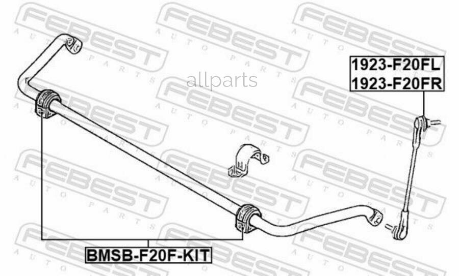 FEBEST BMSB-F20F-KIT Втулка переднего стабилизатора комплект D24.2