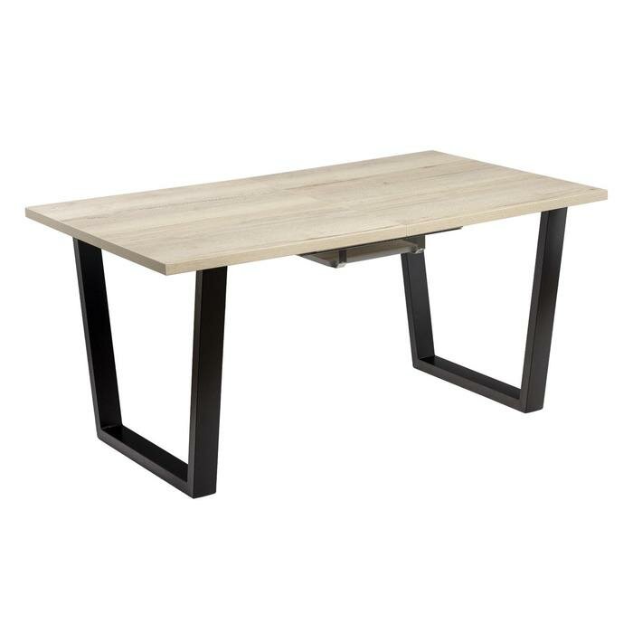 Стол «Атлант – 02», 1200(1700)×800×750 мм, цвет галифакс белый/опора чёрный