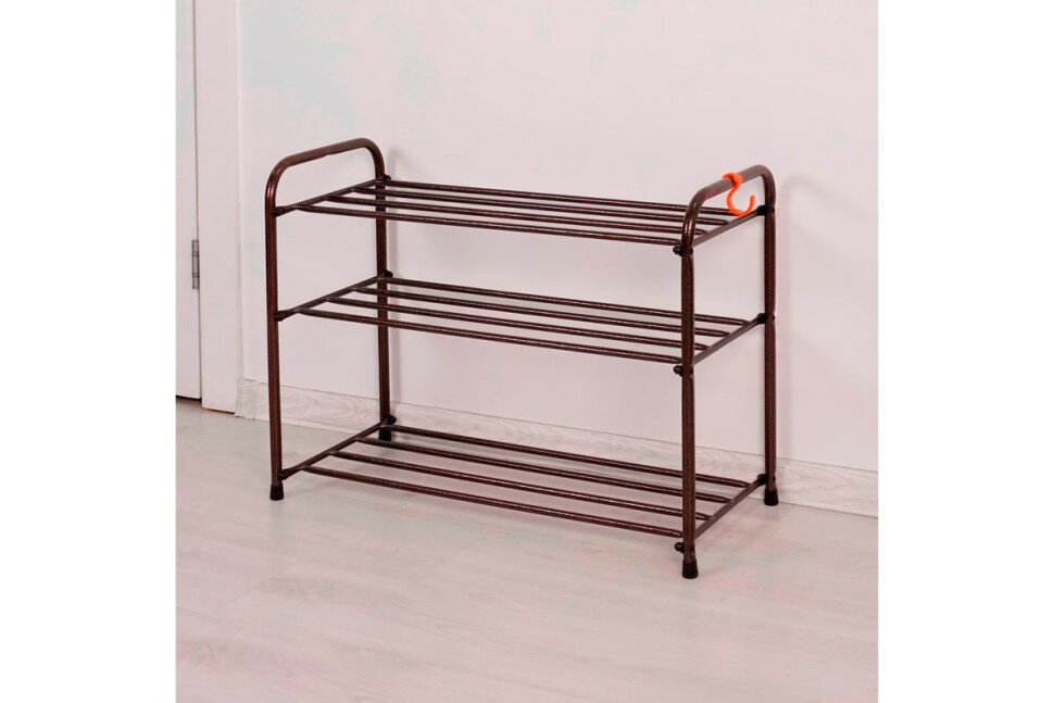 ЗМИ Альфа 23 ПДОА23КОР, Подставка для обуви 3-х полочная (Д*Ш*В) 65 х 30 х 48 см, коричневая, г. Соликамск