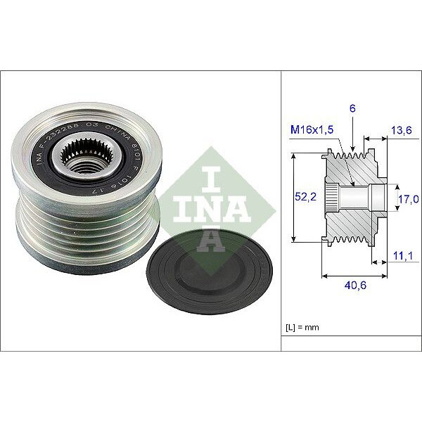 Шкив генератора для автомобиля, INA 535 0044 10 (1 шт.)