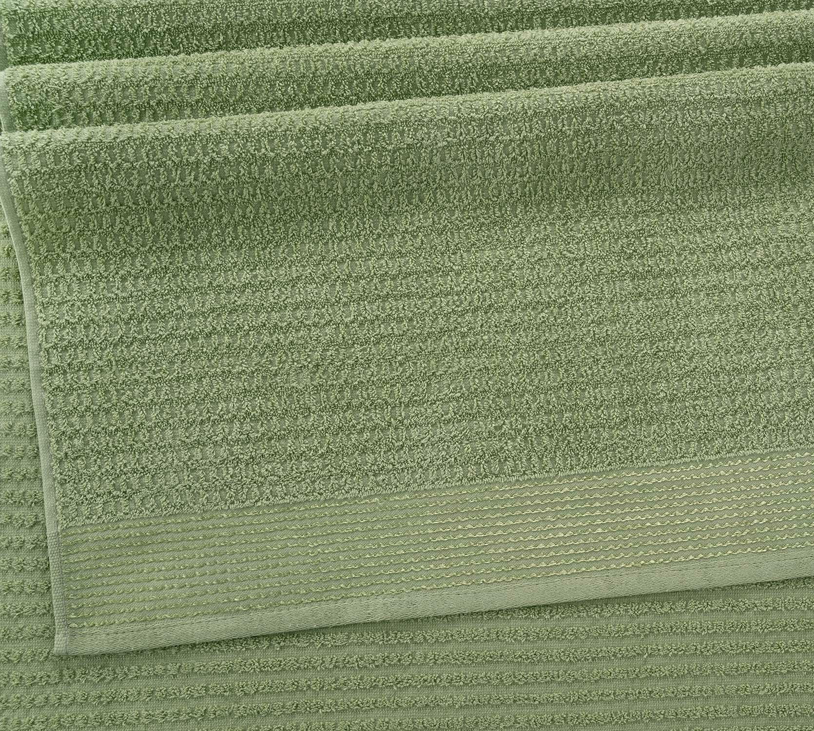 Полотенце махровое банное 70x130, Волна оливковый