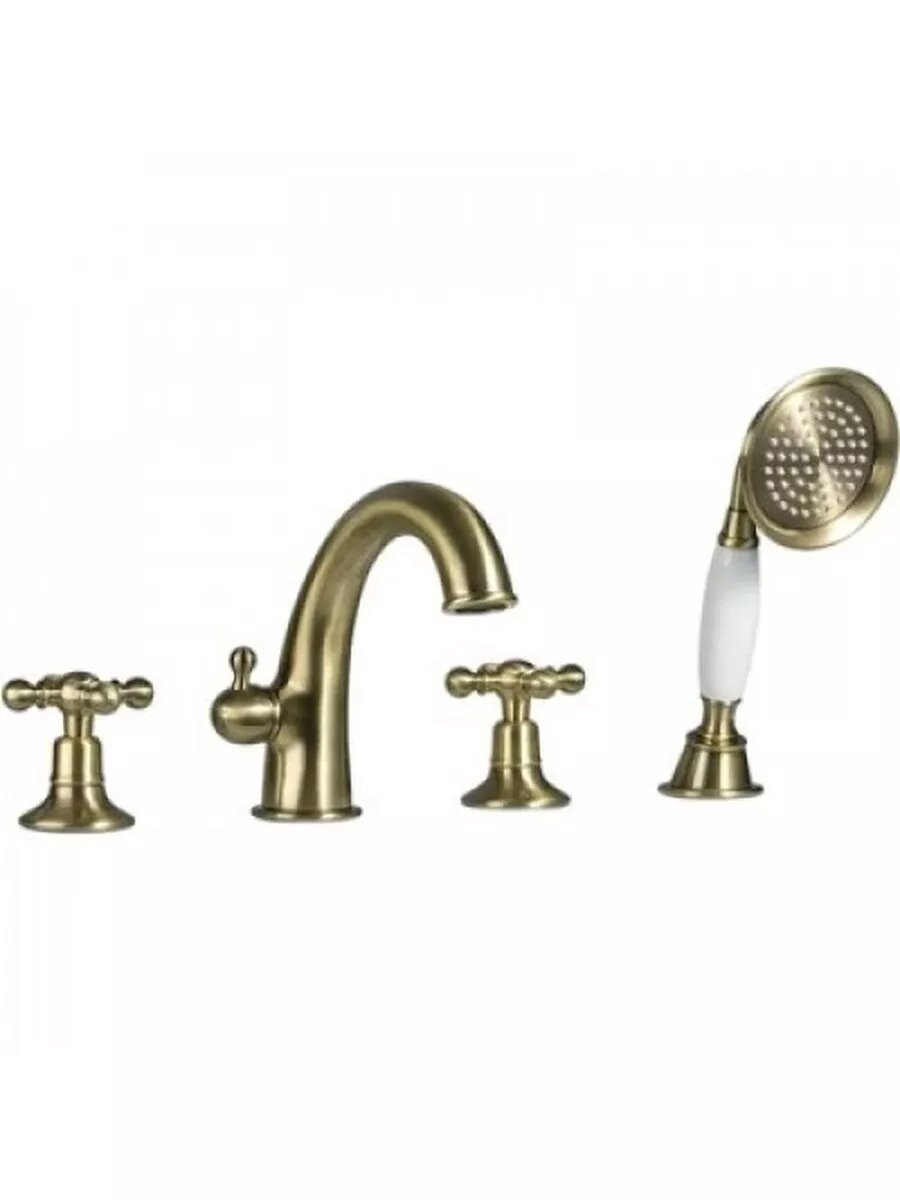 Смеситель на борт ванны с лейкой Gappo G1189-4, латунь, в цвете бронза