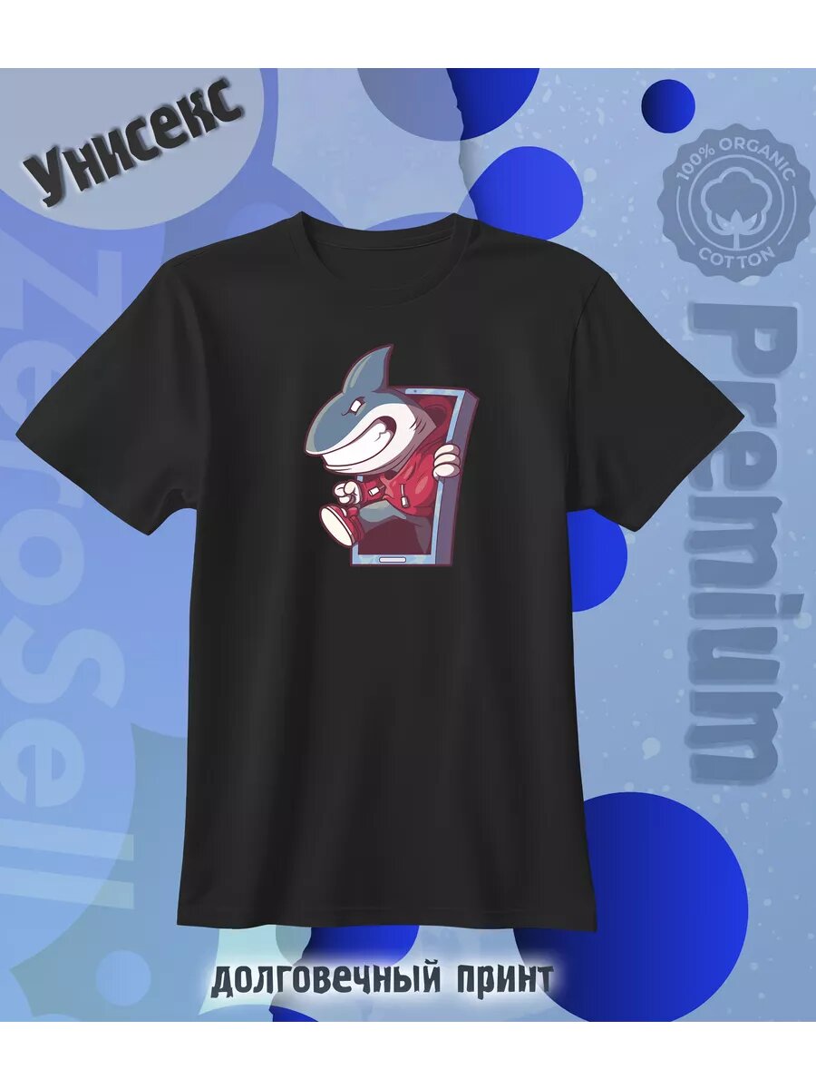 Футболка с принтом акула