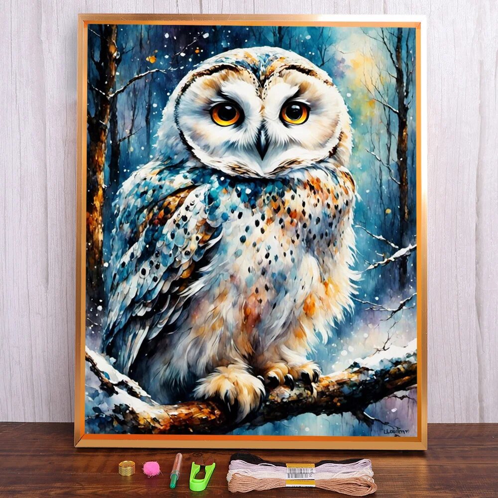 Вышивка крестом Сова в лесу, 40x50см, 14CT