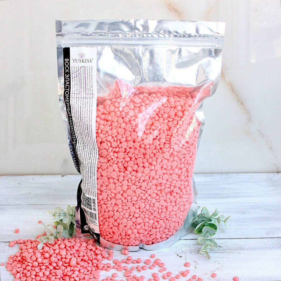 Воск в гранулах № 1 Розовый YUSKISS, 1000 гр