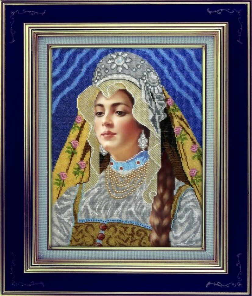 Набор для вышивания Вышиваем бисером #В-42 Сударыня, Вышивка бисером, 27 x 36 см